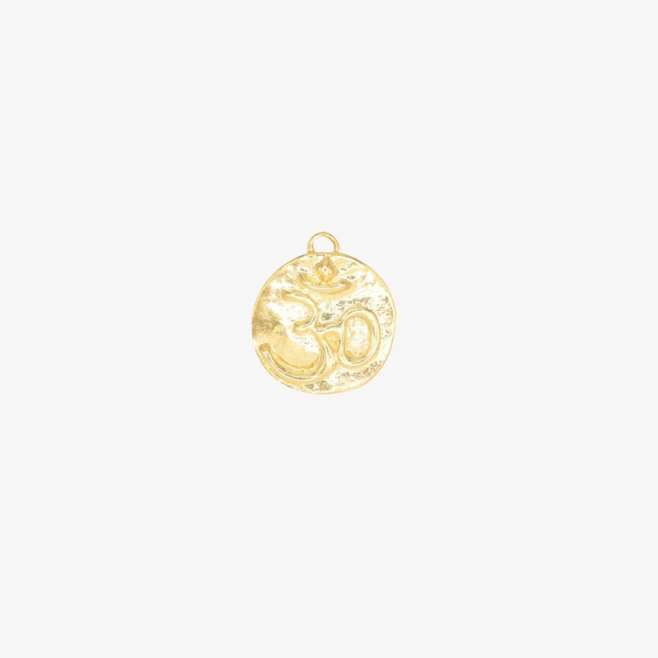 Om Symbol Stamped Charm 14K Gold