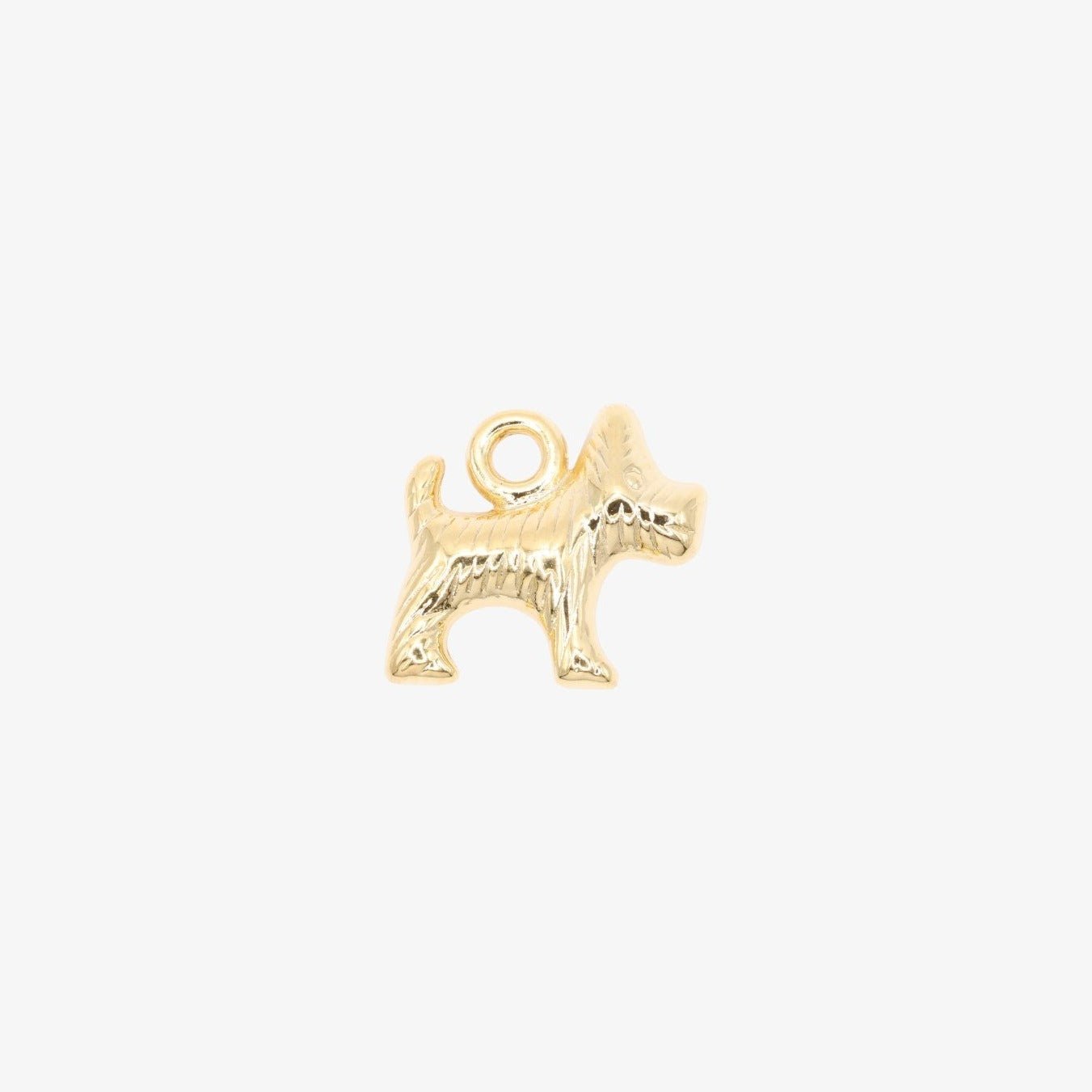 Terrier Dog Charm 14K Gold